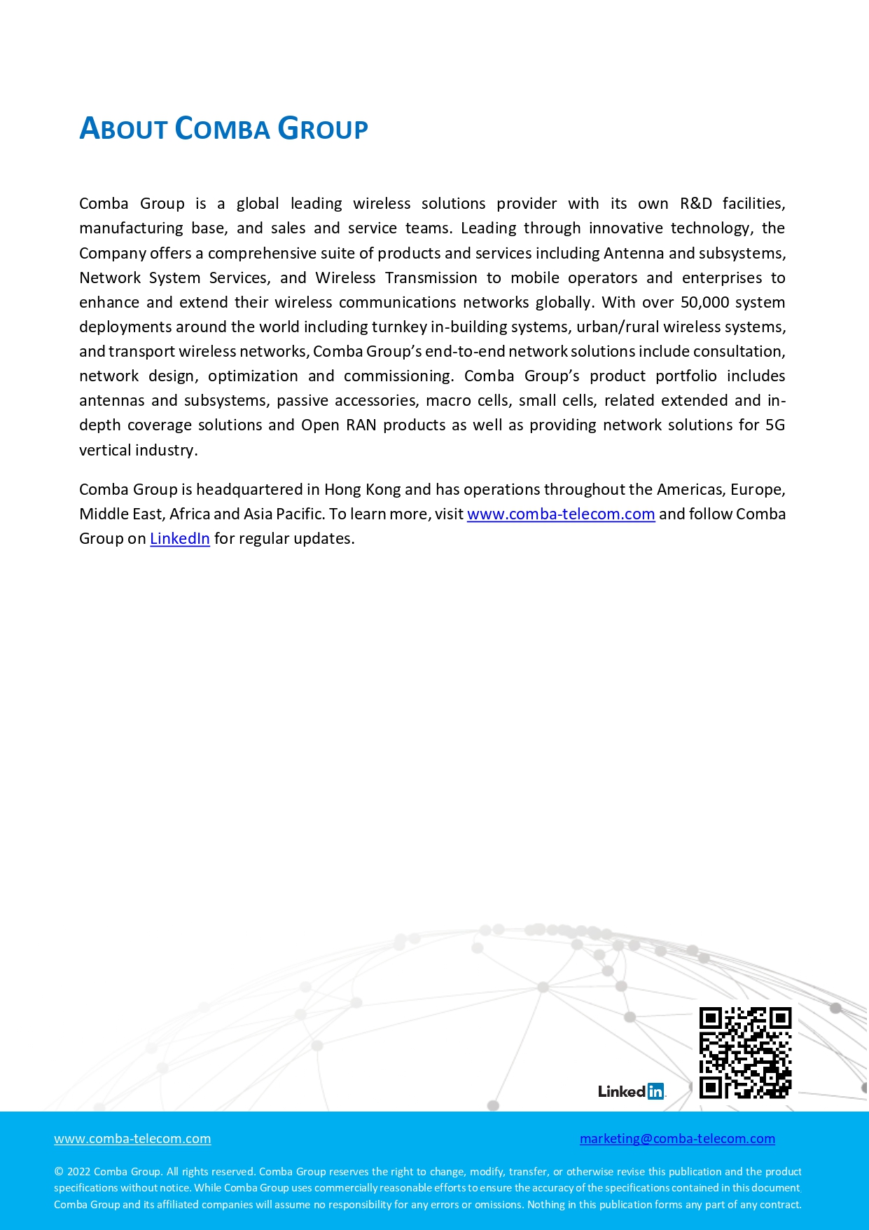 Comba 5G Distributed Small Cell - Intel® Solutions Marketplace